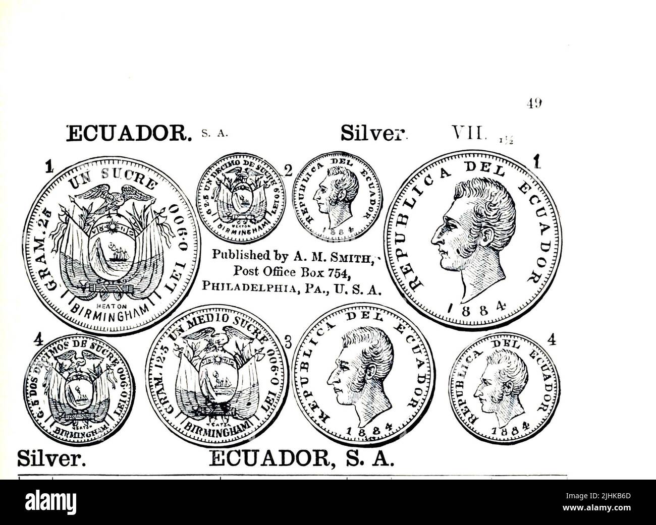 Ecuador Silver Coins from the book Illustrated encyclopaedia of gold ...