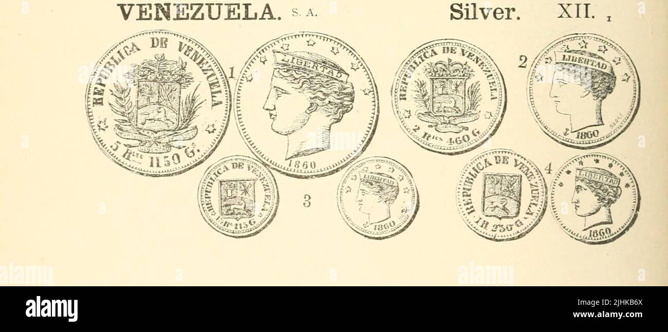 Venezuela silver coins from the book Illustrated encyclopaedia of gold ...