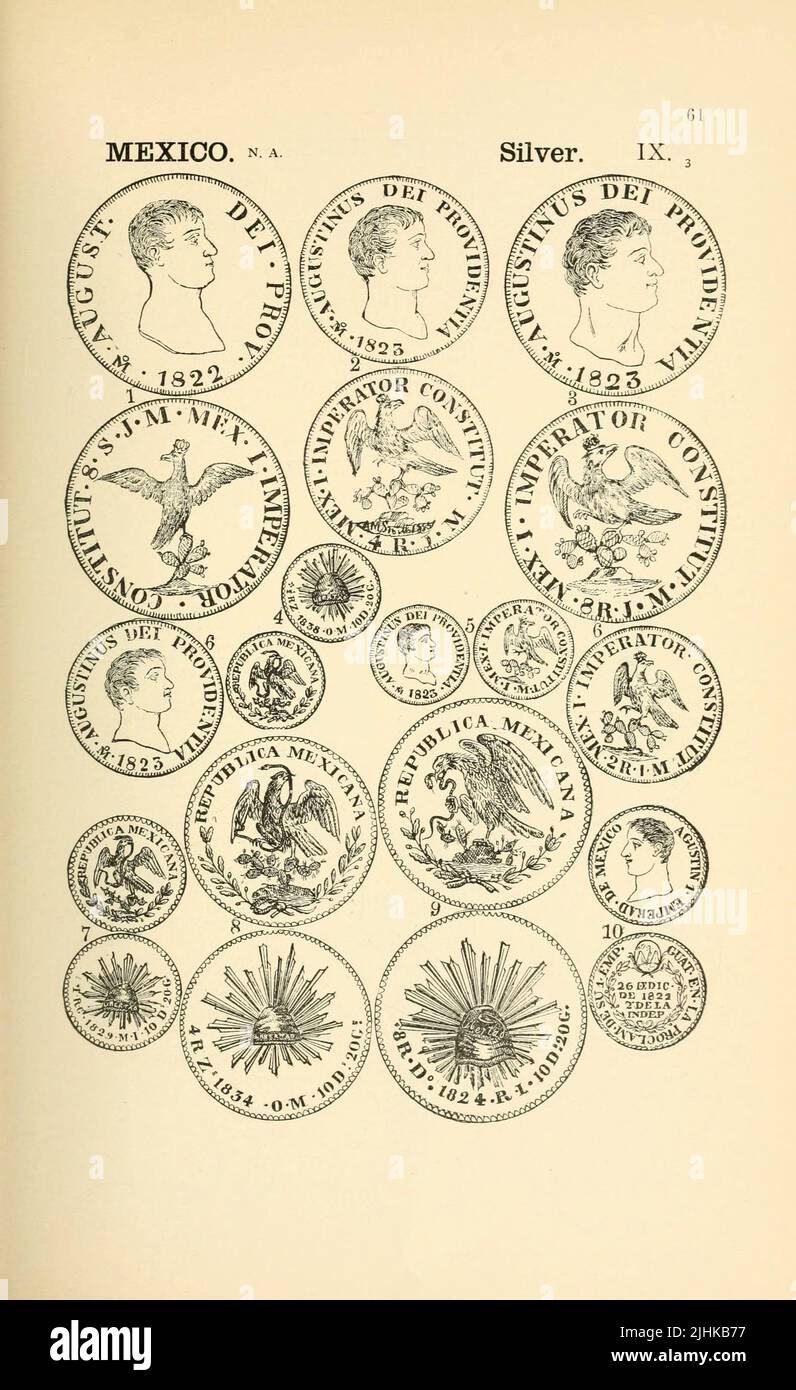 Mexico silver coins from the book Illustrated encyclopaedia of gold and ...