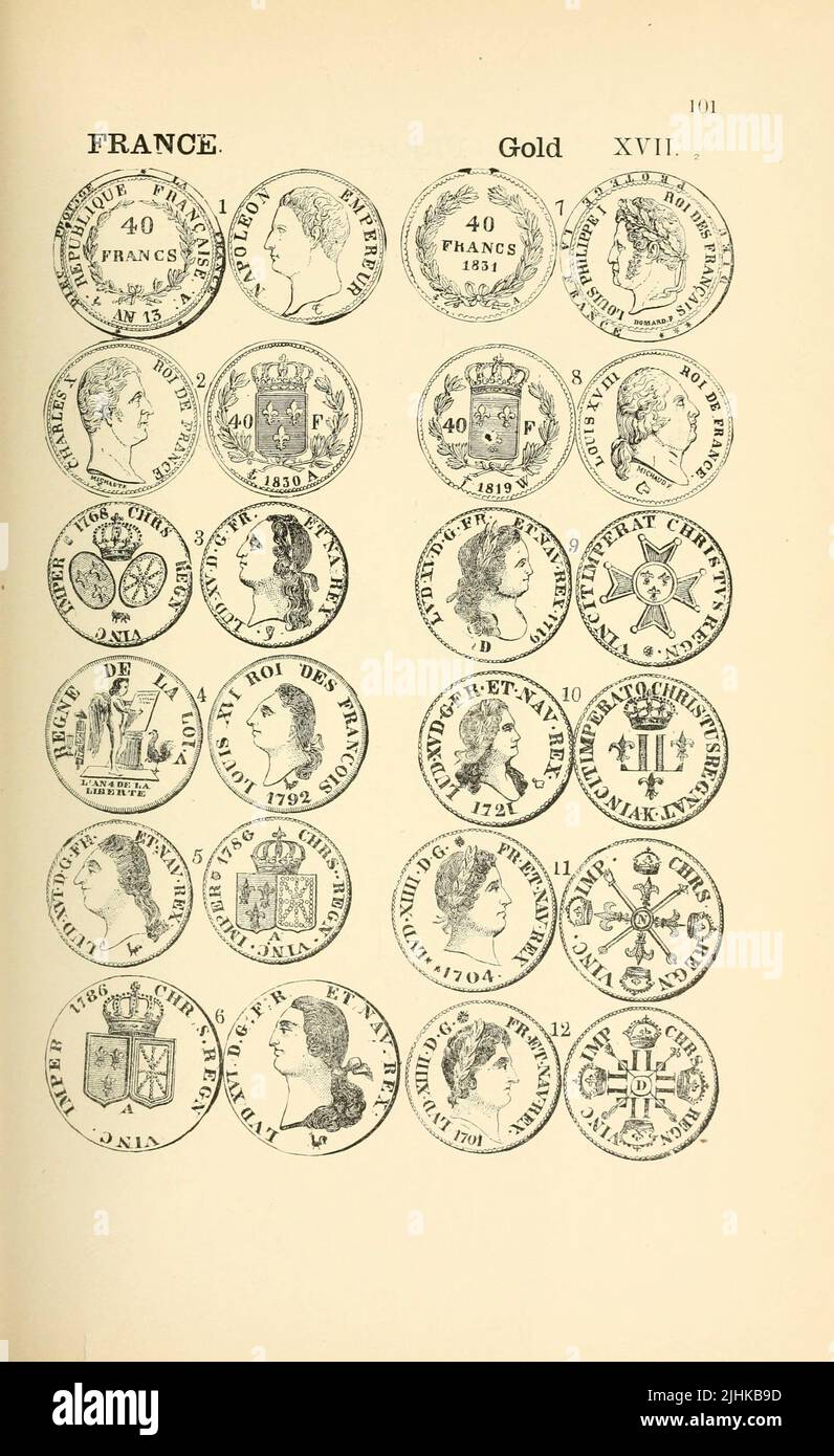 France Gold Coins from the book Illustrated encyclopaedia of gold and ...