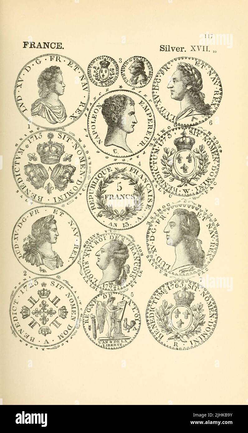 France Silver Coins from the book Illustrated encyclopaedia of gold and ...
