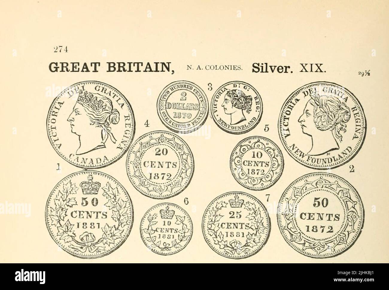 Coins and medals N.A. Colonies of Great Britain from the book ...