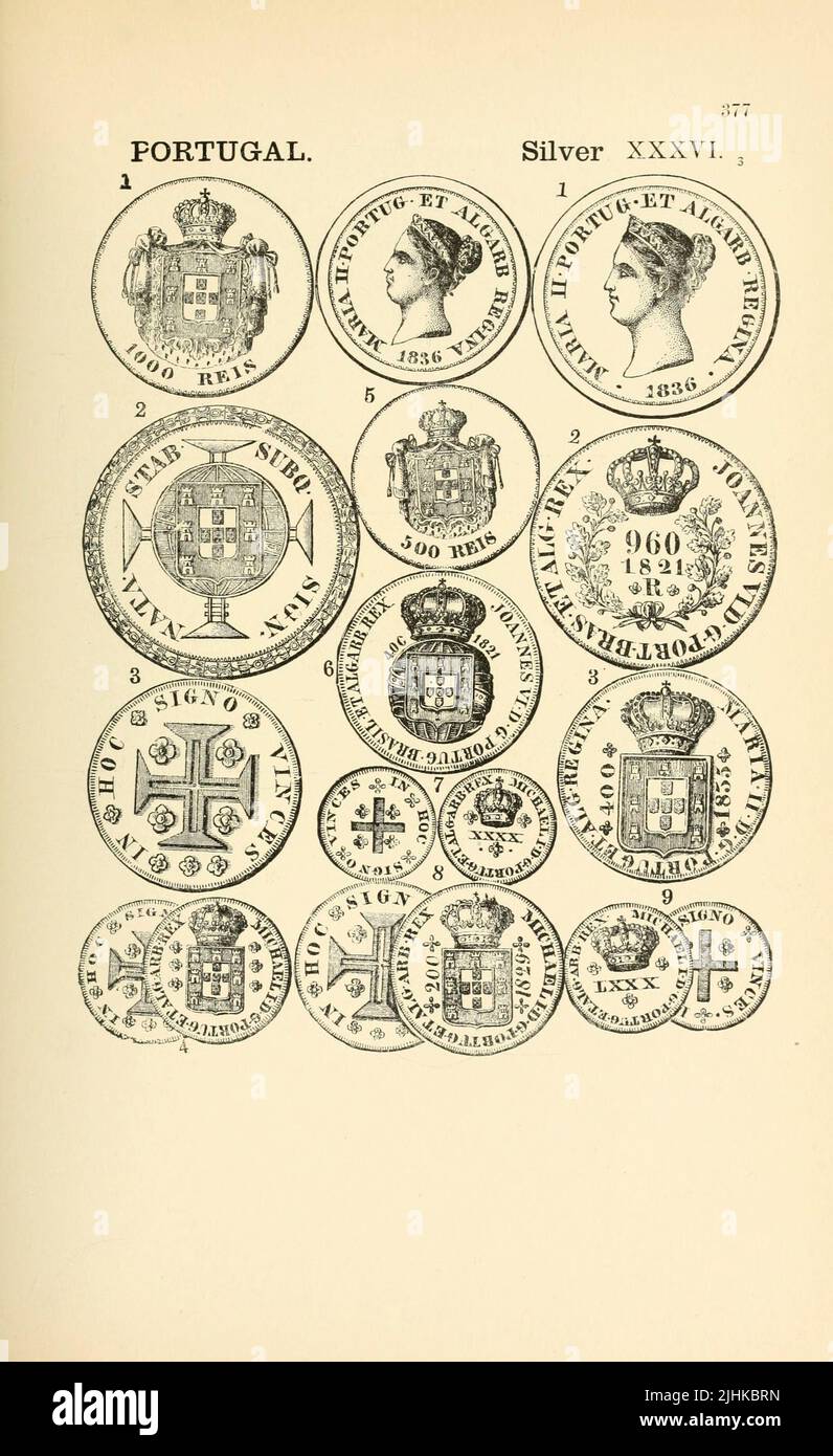 Coins of Portugal from the book Illustrated encyclopaedia of gold and ...