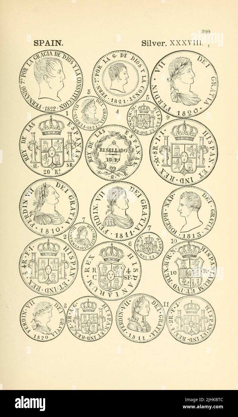 Spanish Silver Coins from the book Illustrated encyclopaedia of gold ...