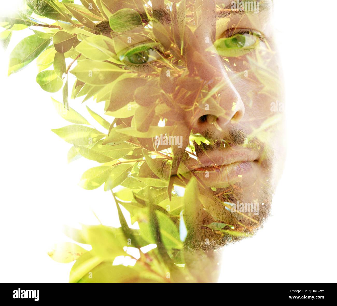 Double exposure portrait of a man Stock Photo - Alamy