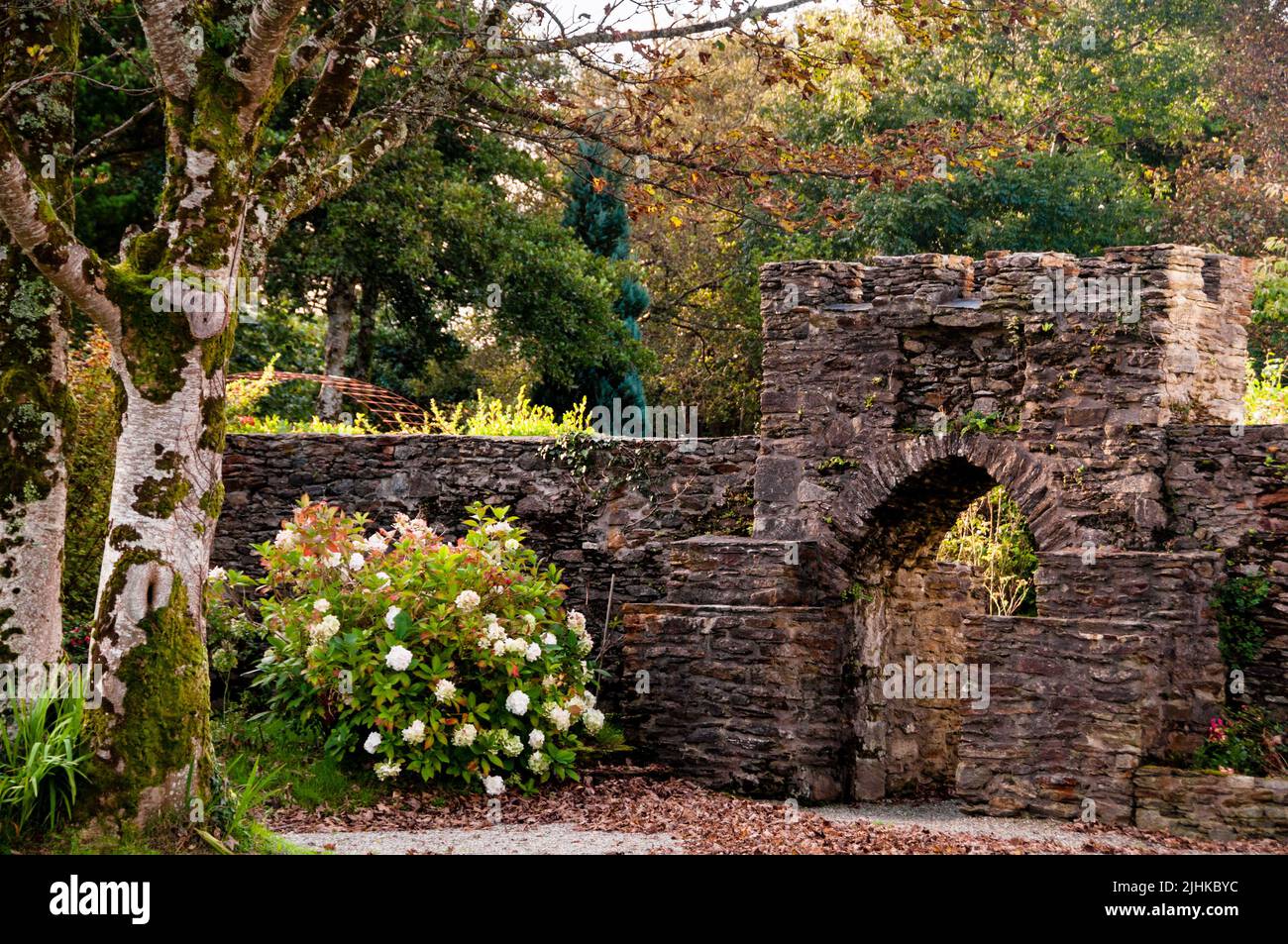 Pointed arch stone garden gate at Woodhill House, an Irish Victorian ...