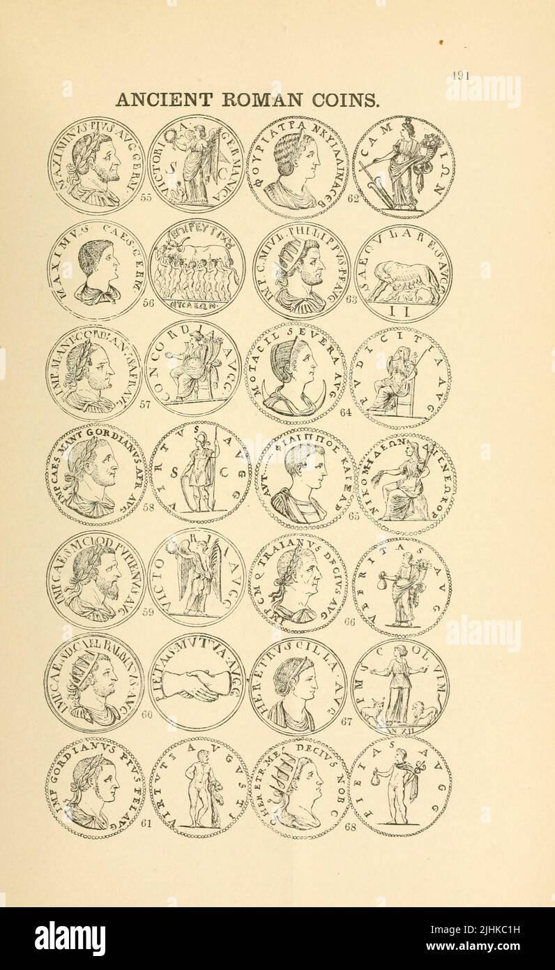 Ancient Roman Empire Coins from the book Illustrated encyclopaedia of ...