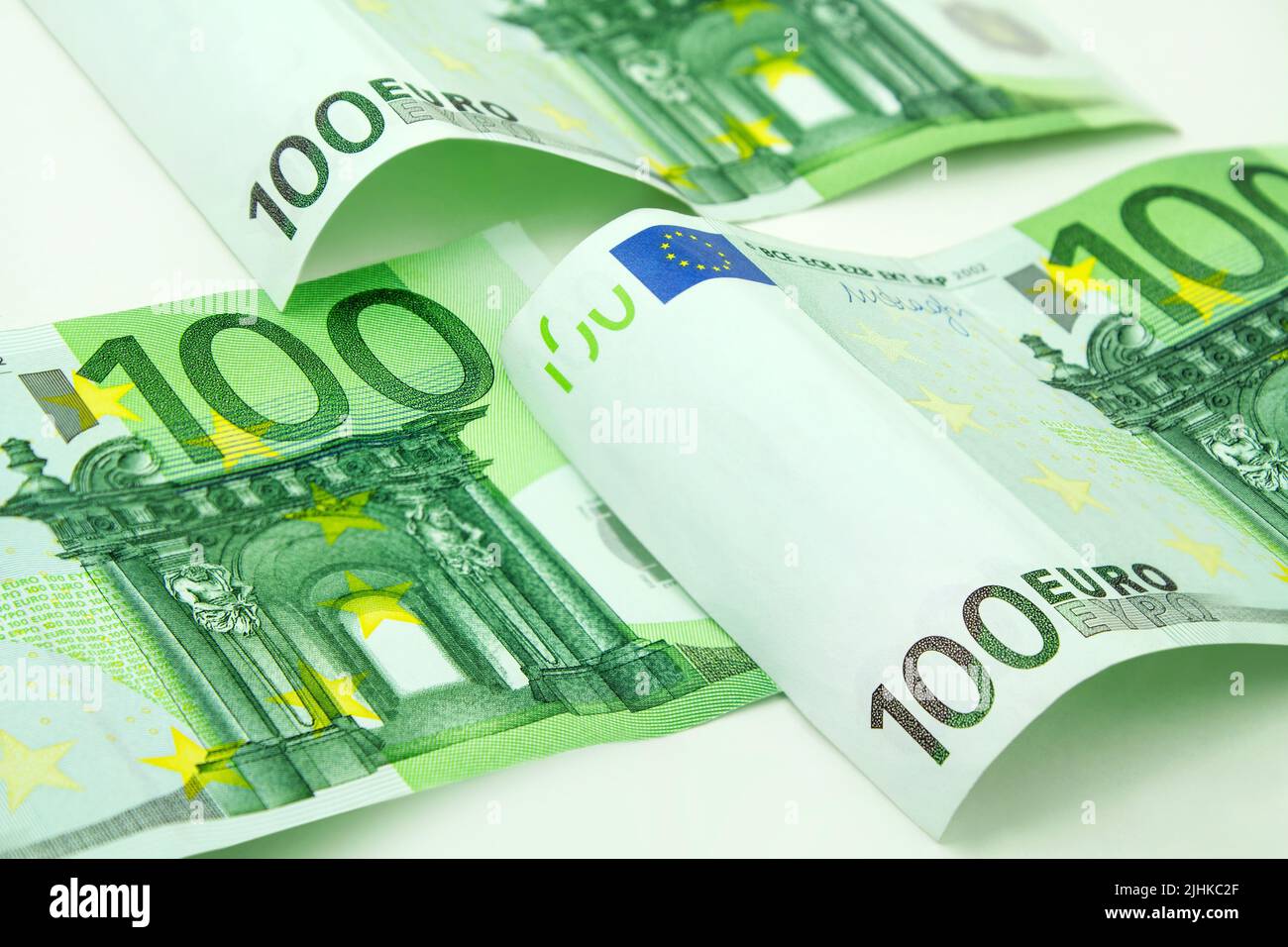 300 Euro banknotes against white background Stock Photo - Alamy