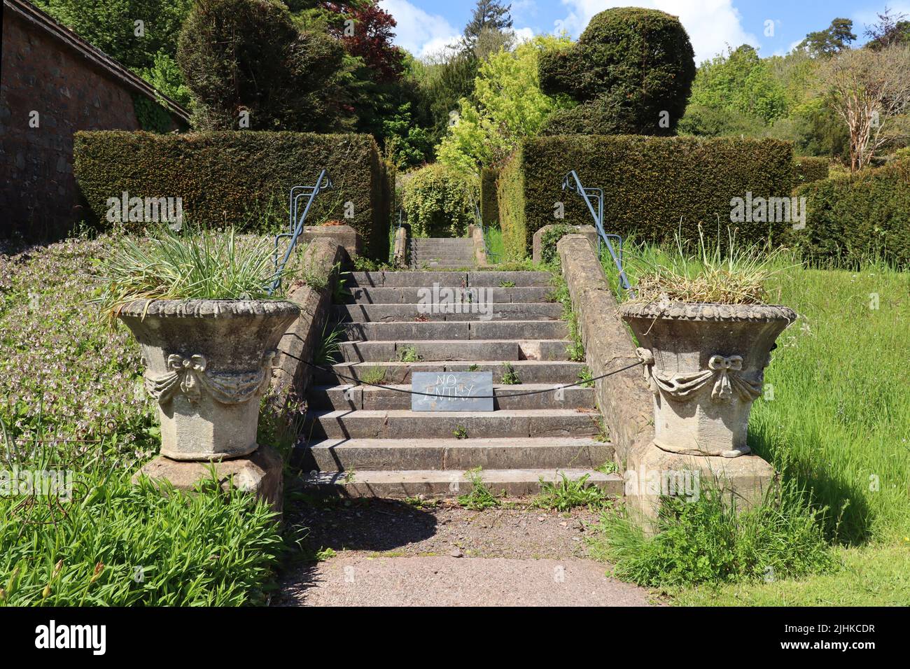 The steps in a walled kitchen garden are closed to the public during ...