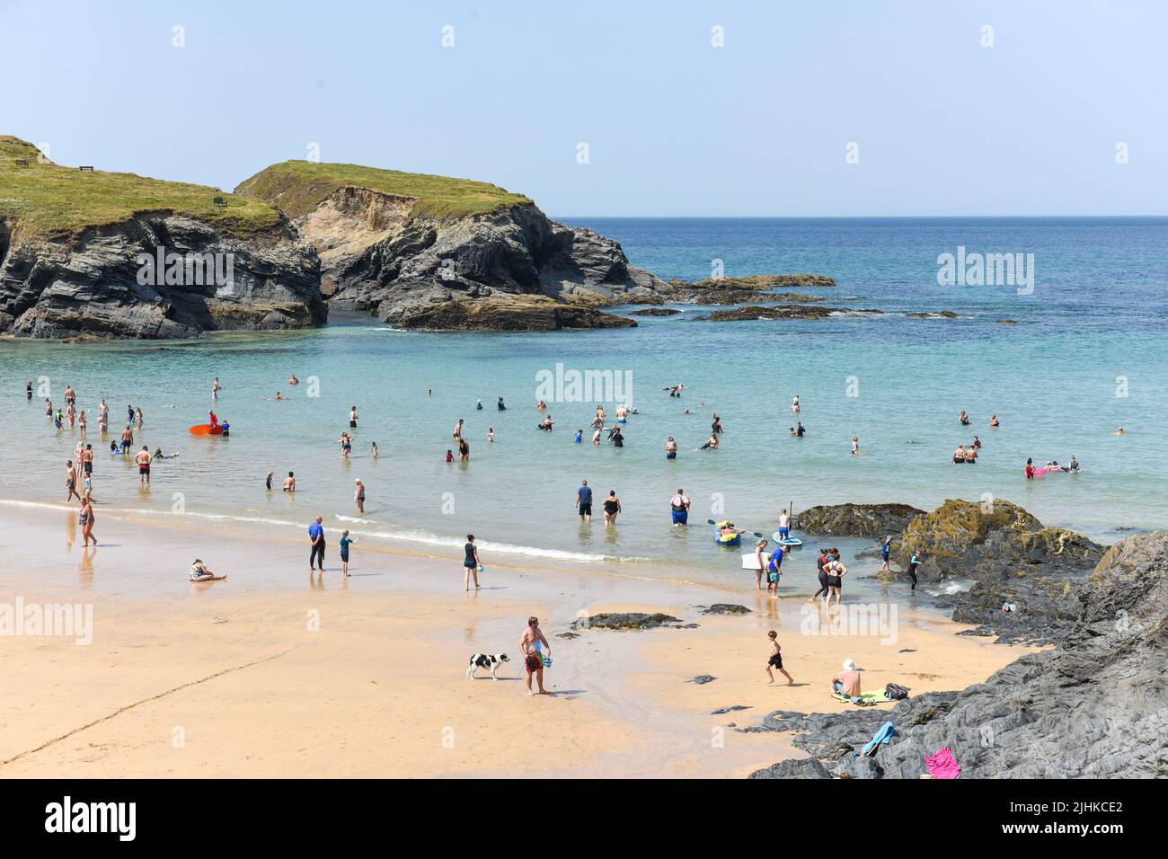 Treyarnon Bay photographed during the hottest days of 2022, Treyarnon ...