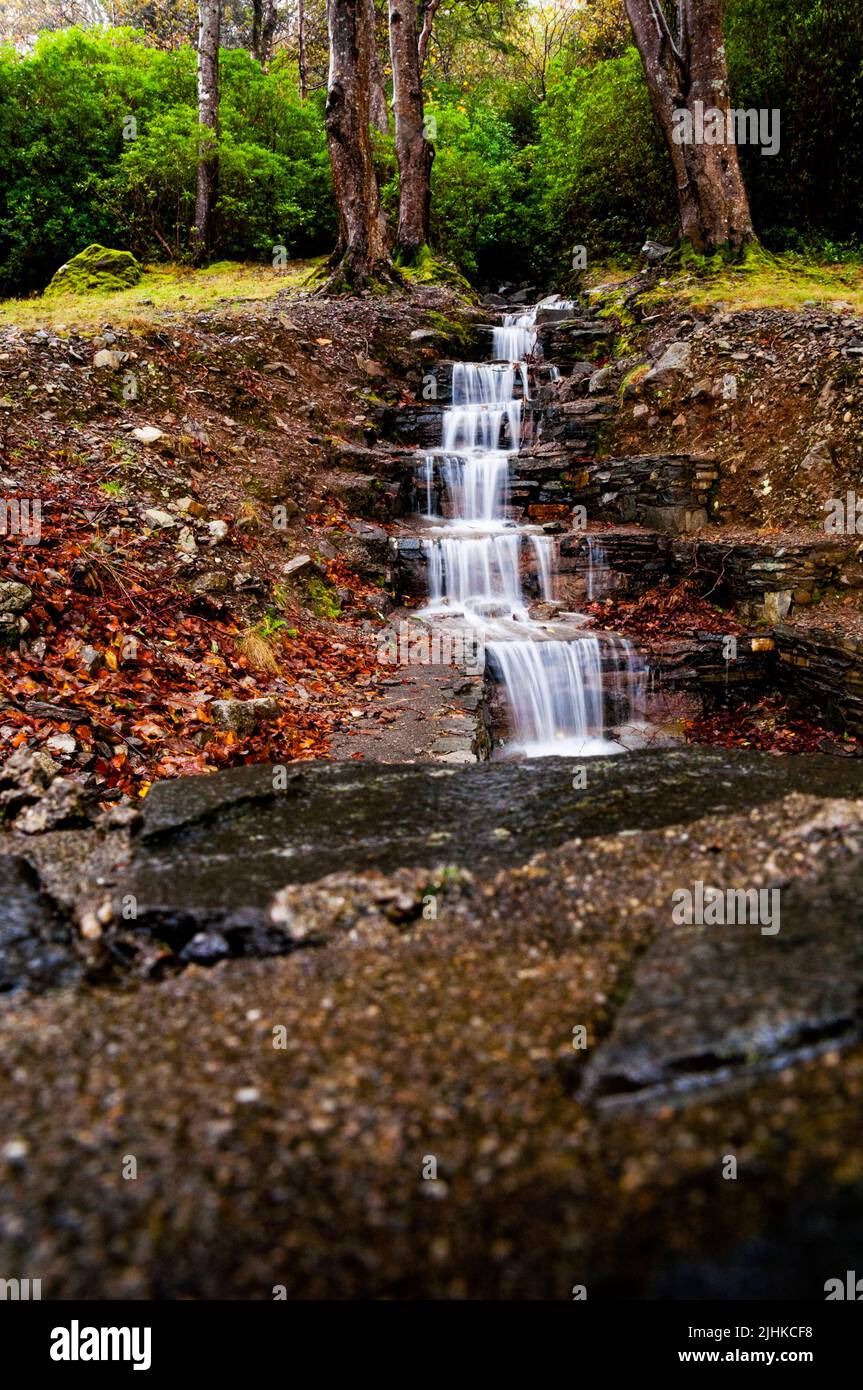 Waterfall at Kylemore Abbey in Connemara, Ireland Stock Photo - Alamy