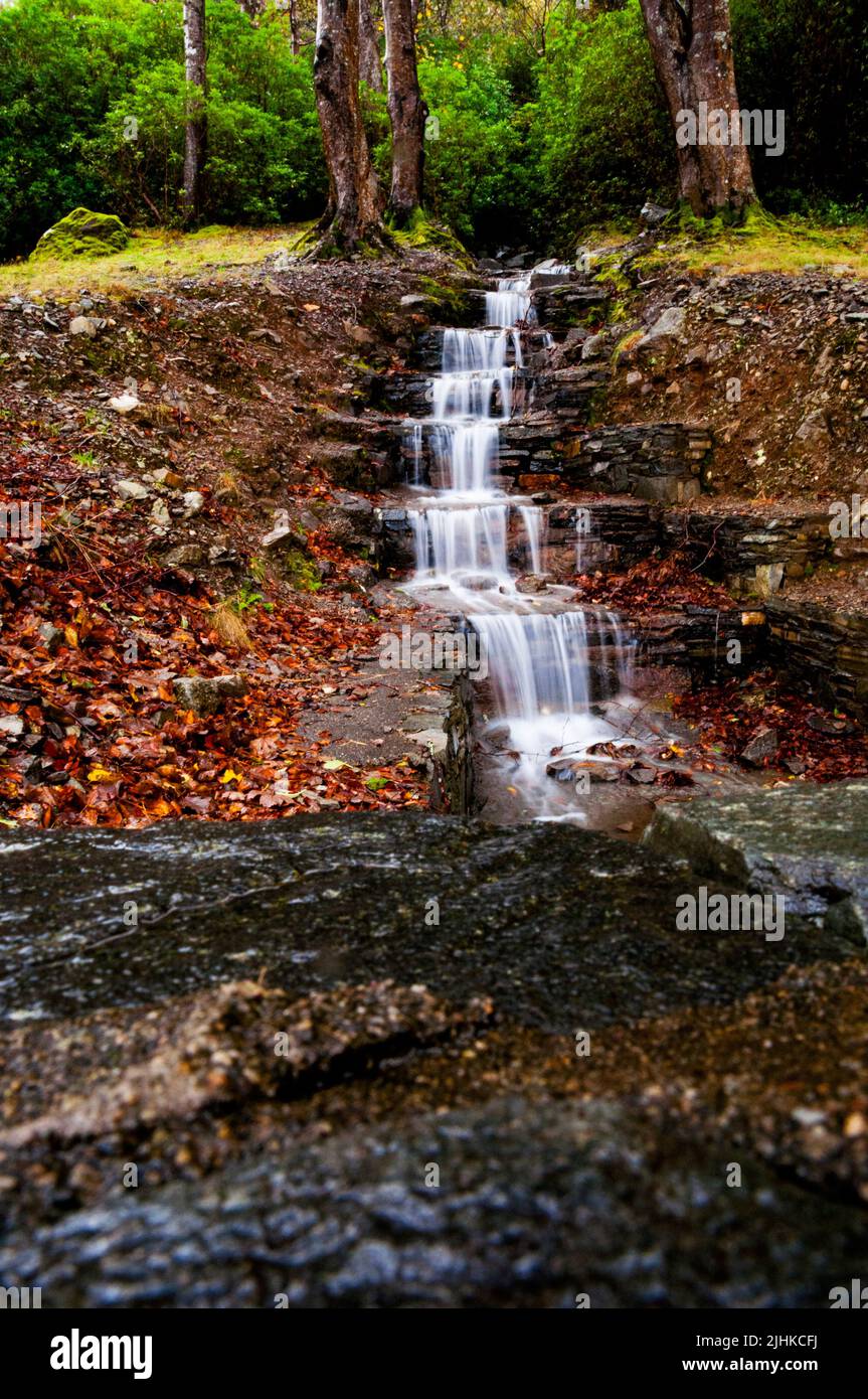 Waterfall at Kylemore Abbey in Connemara, Ireland Stock Photo - Alamy