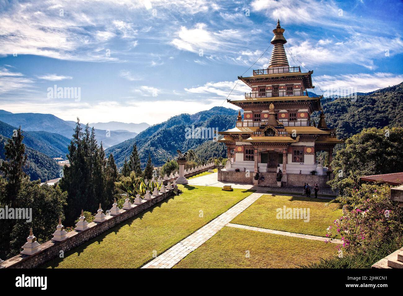 The Khamsum Yuelley Namgyal Chorten sits high in the Punakha Valley of ...