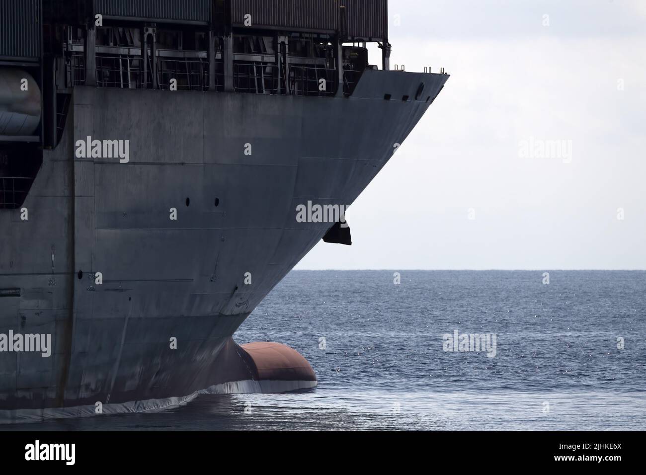 cargo container ship prow detail Stock Photo - Alamy