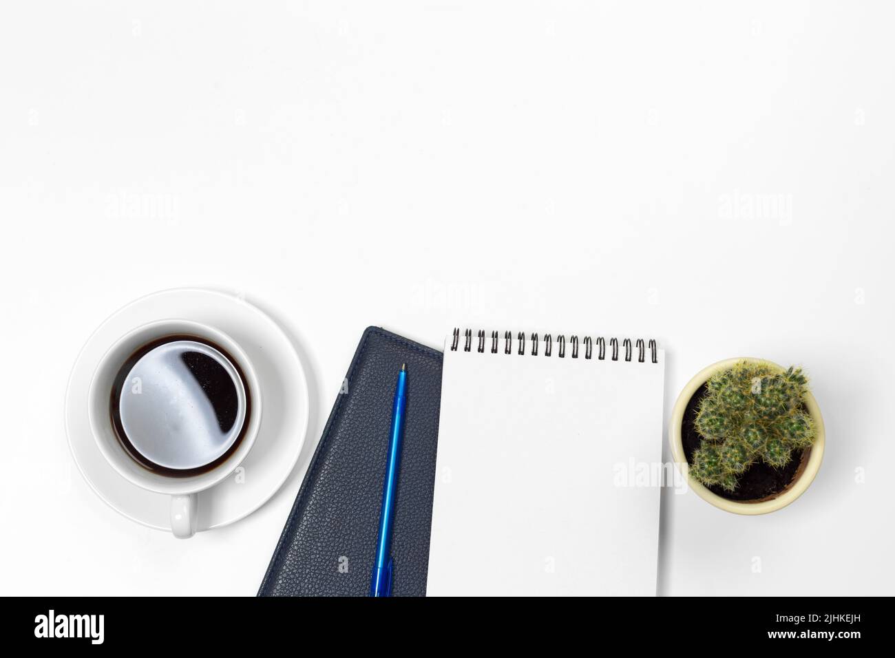 Blank office desk background with copy space for your text. Top view ...