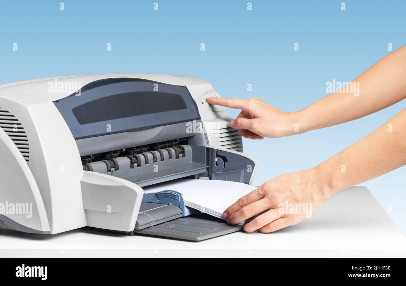 Printer, copier, scanner. Office table Stock Photo - Alamy