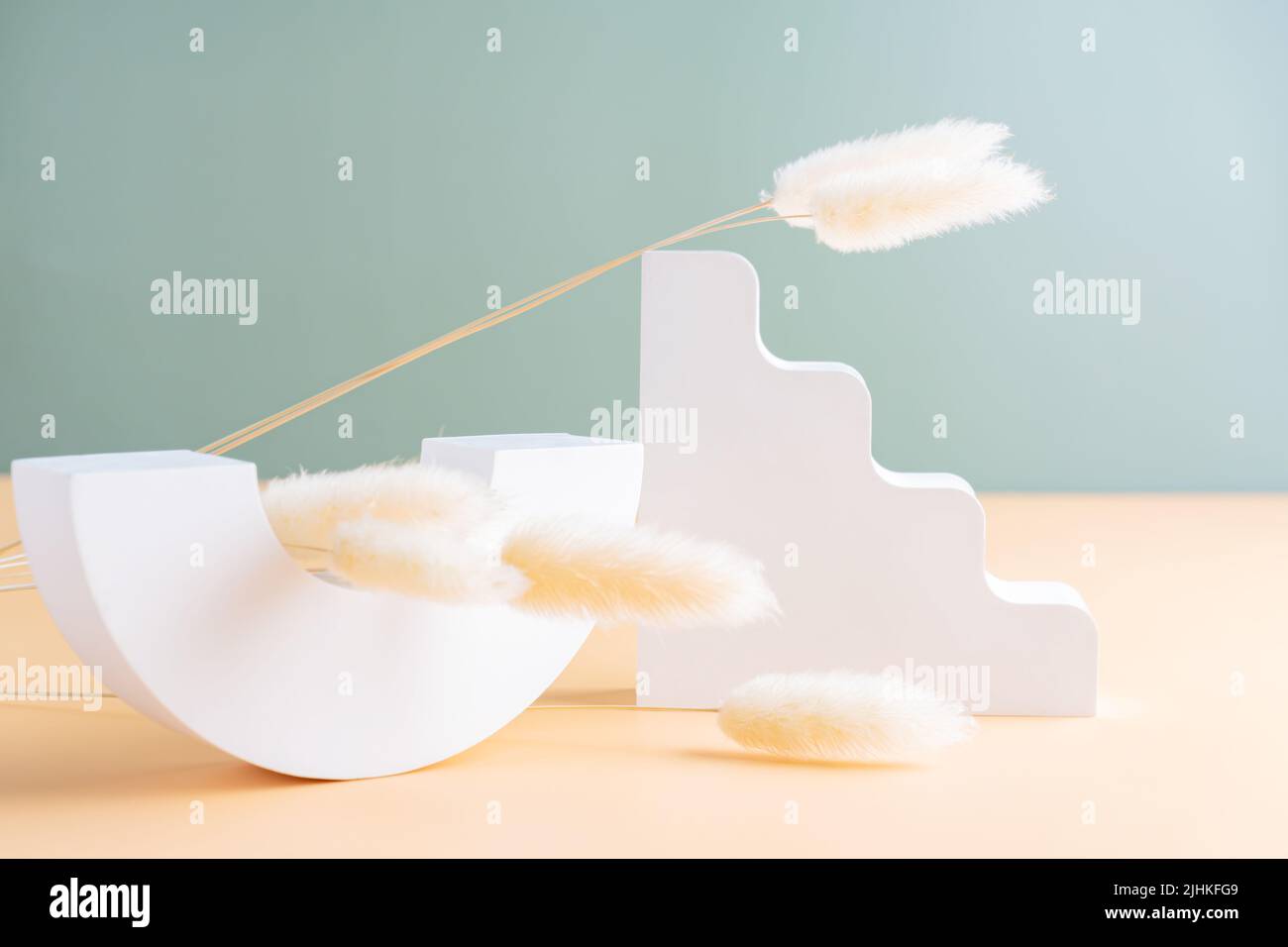 Set of gypsum and clay geometrical shapes - arc and ladder on double ...