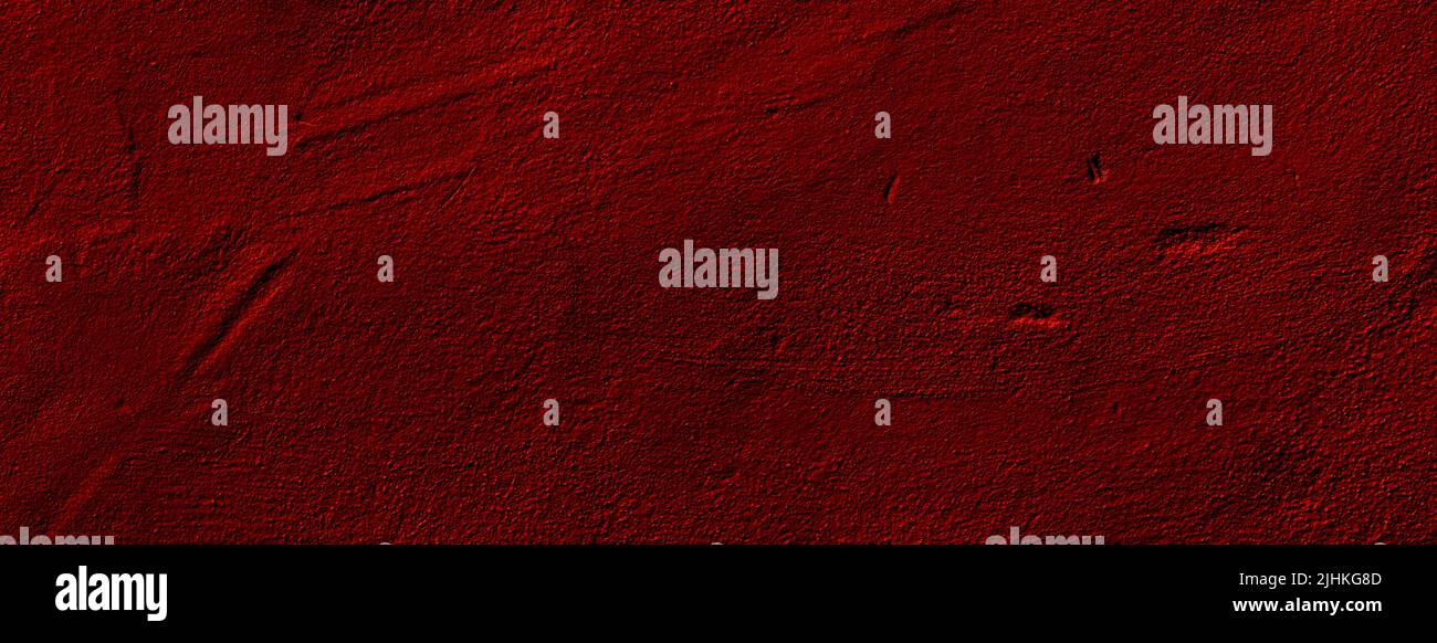 Crimson red colored wide panorama wall background with textures of ...