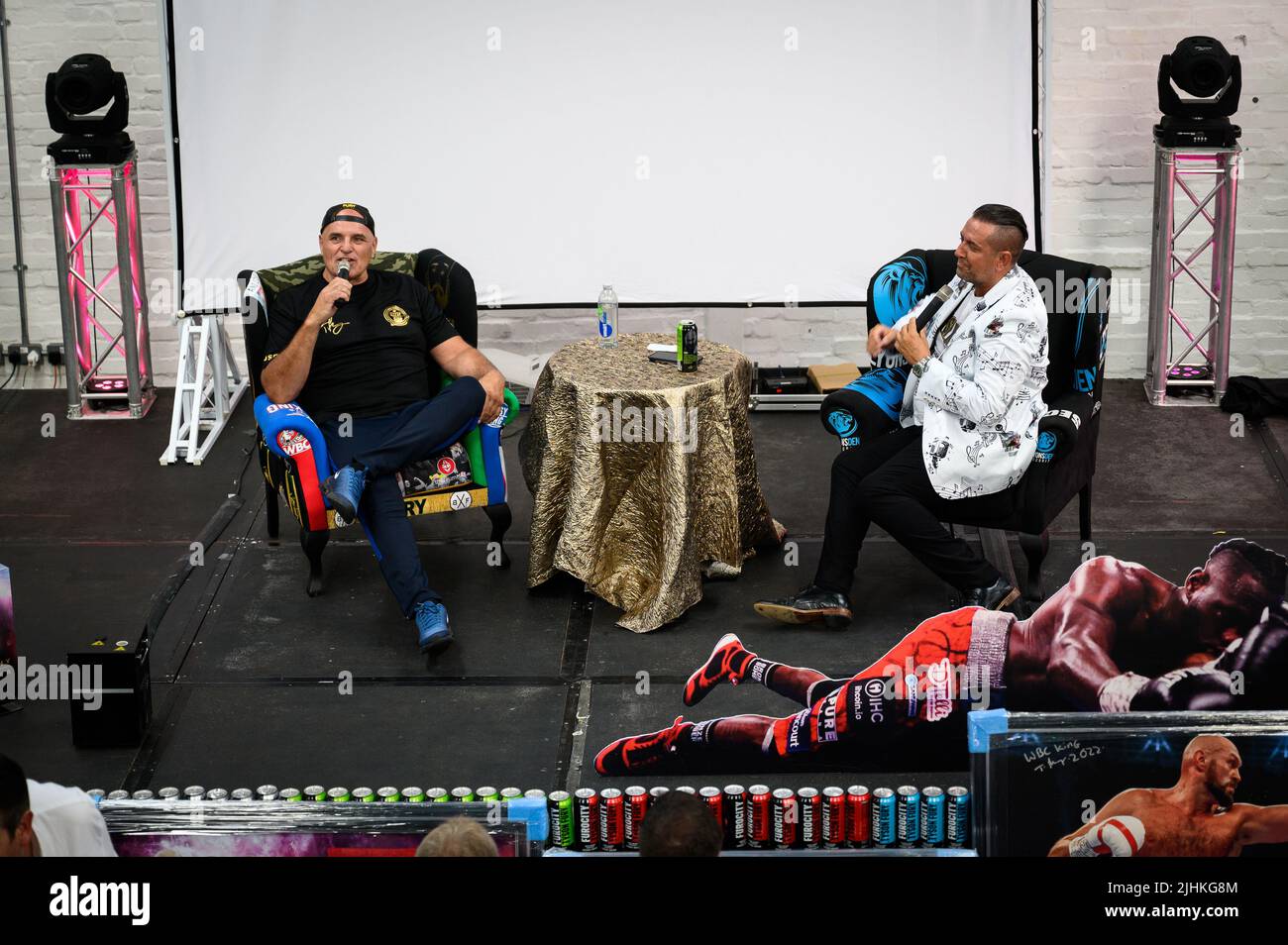 Swansea, UK. 16 July 2022. John Fury, supporting his son the British ...