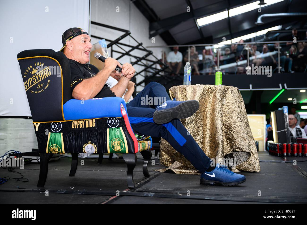 Swansea, UK. 16 July 2022. John Fury, supporting his son the British ...