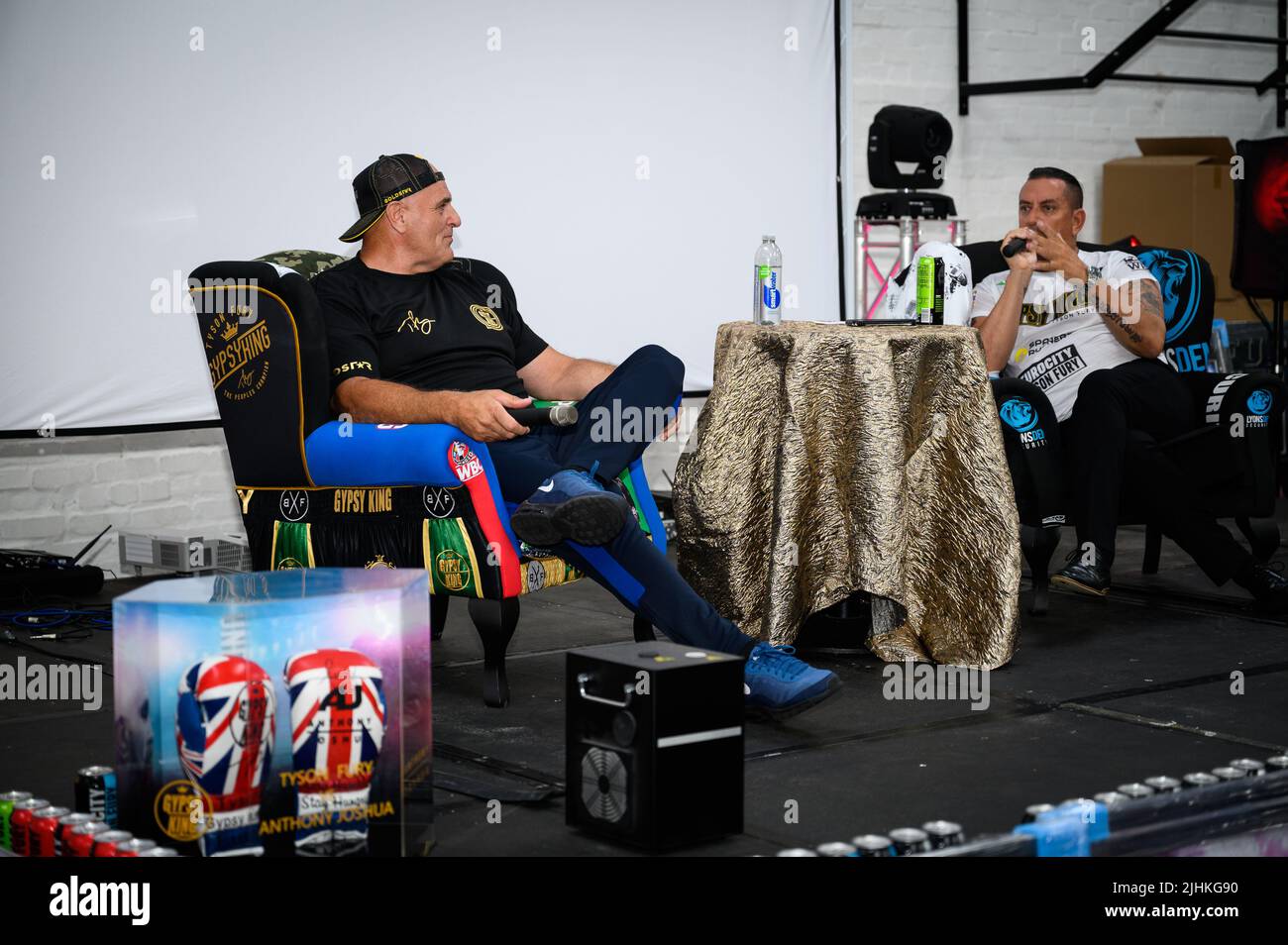 Swansea, UK. 16 July 2022. John Fury, supporting his son the British ...