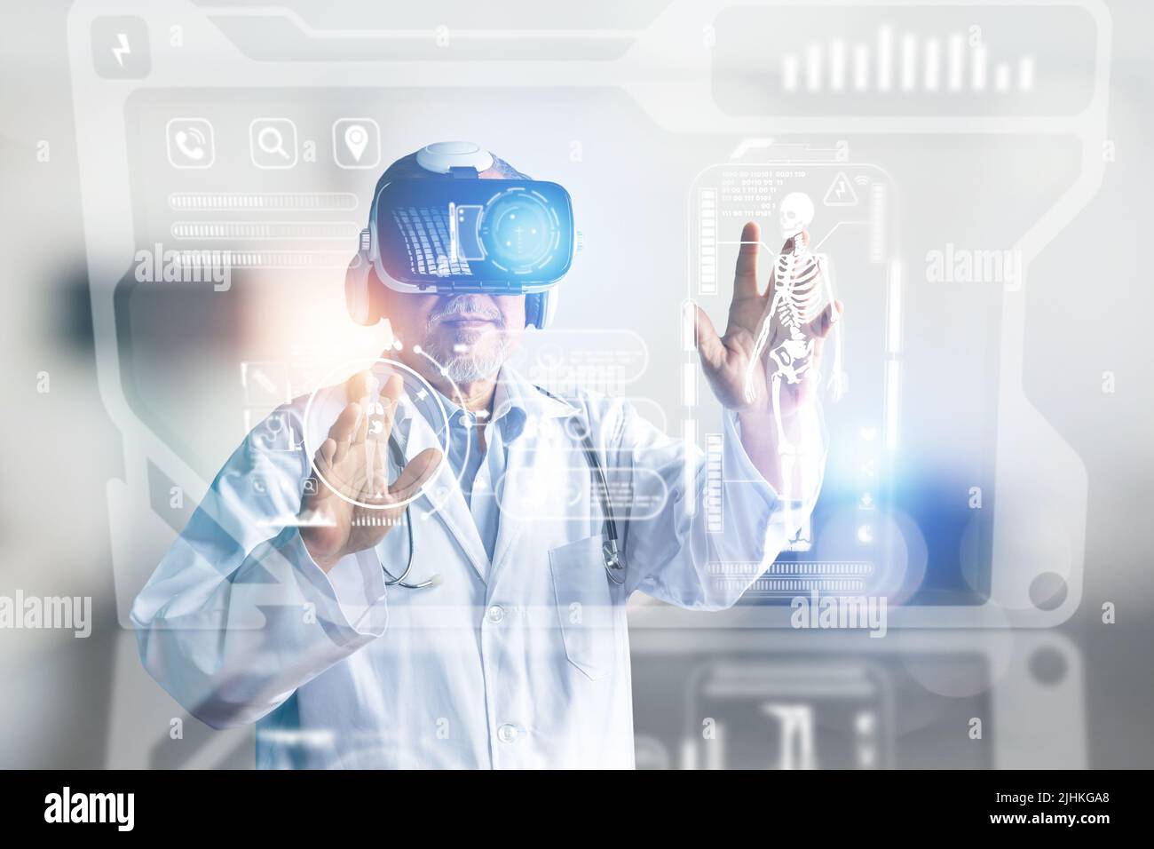 Virtual reality touchscreen concept background hi-res stock photography ...