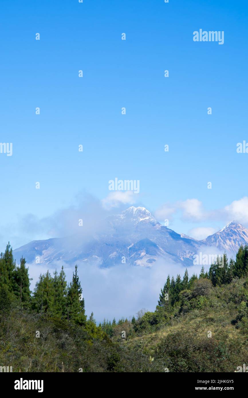 fresh morning with view of blue sky and mountains in the background ...