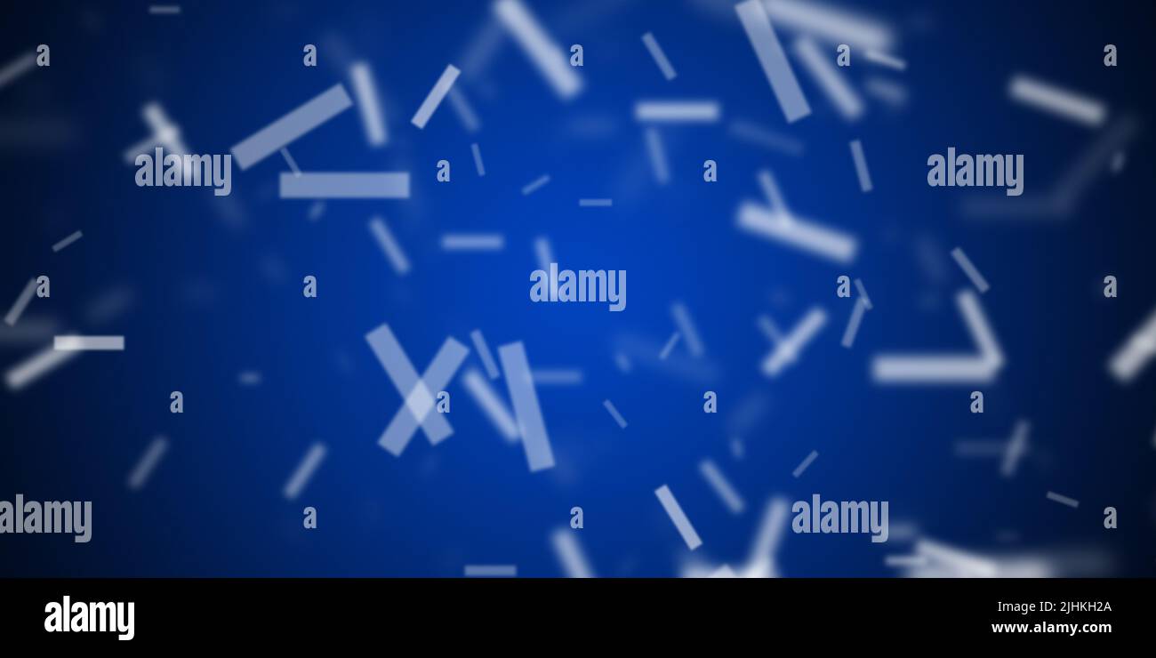 Flying rectangular shapes over blue background Stock Photo - Alamy