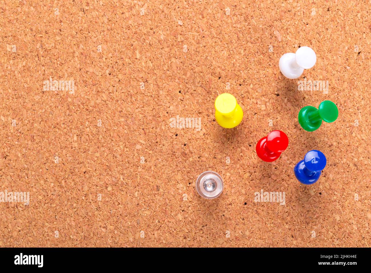Pin board texture for background and colorful pins Stock Photo - Alamy