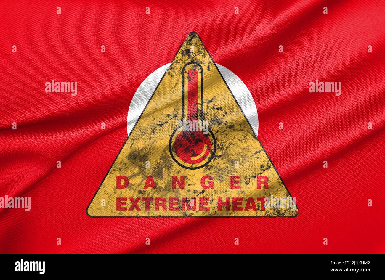 Danger extreme heat in Tunisia, heatwave in Tunisia, Flag Tunisia with ...