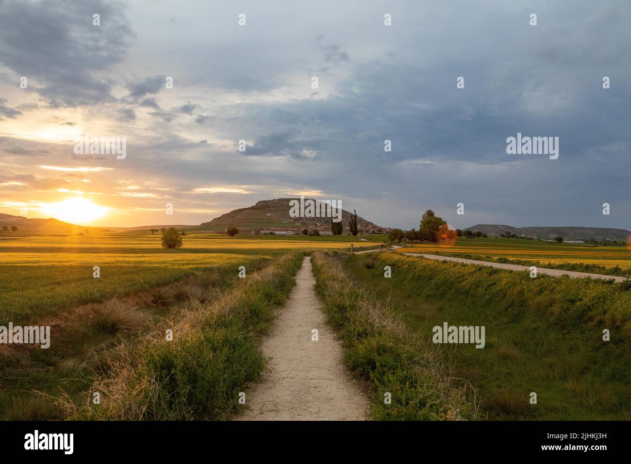 Camino to Santiago de Compostela pilgrimage, leaving Castrojeriz in the ...