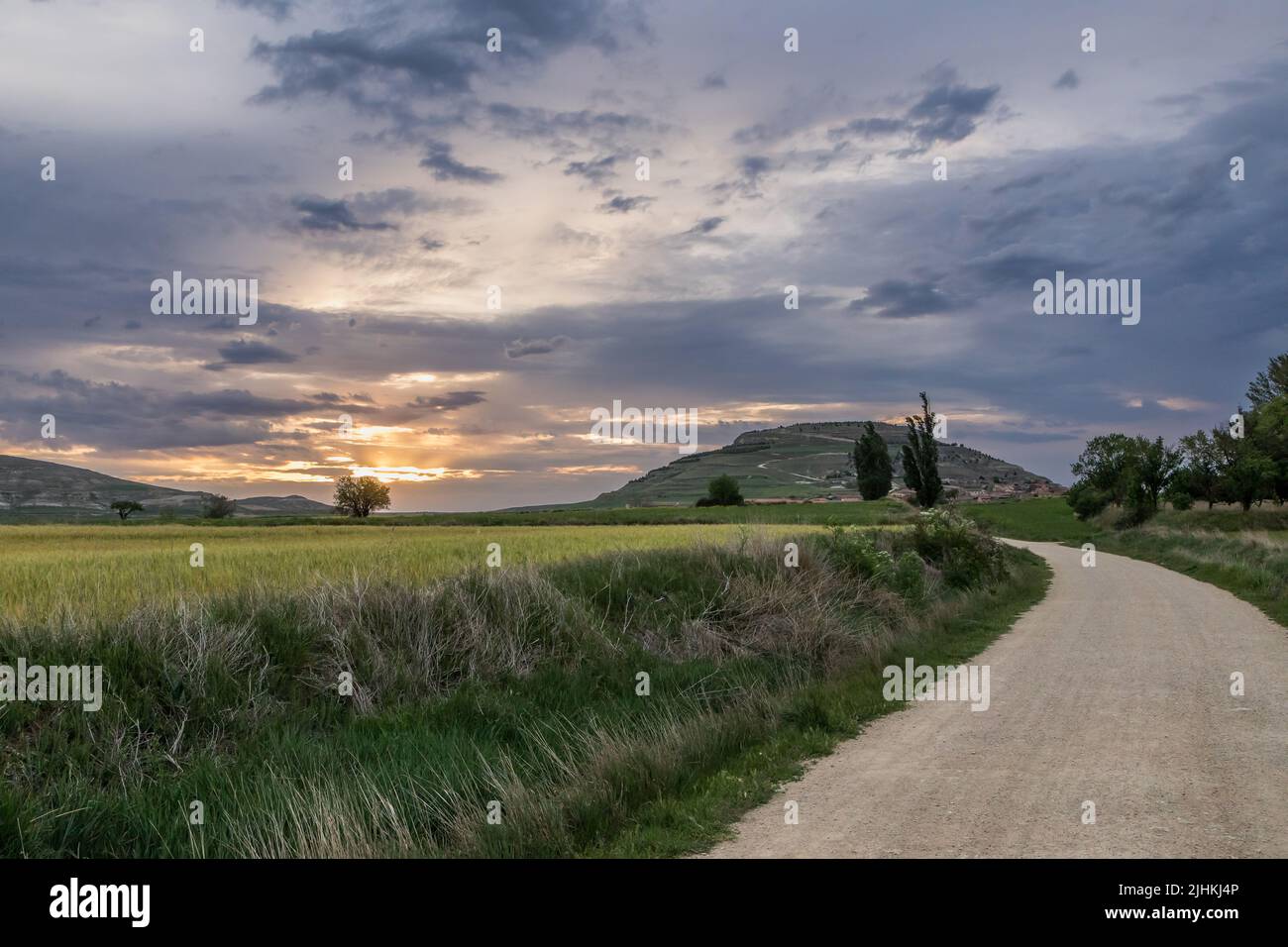 Camino to Santiago de Compostela pilgrimage, leaving Castrojeriz in the ...