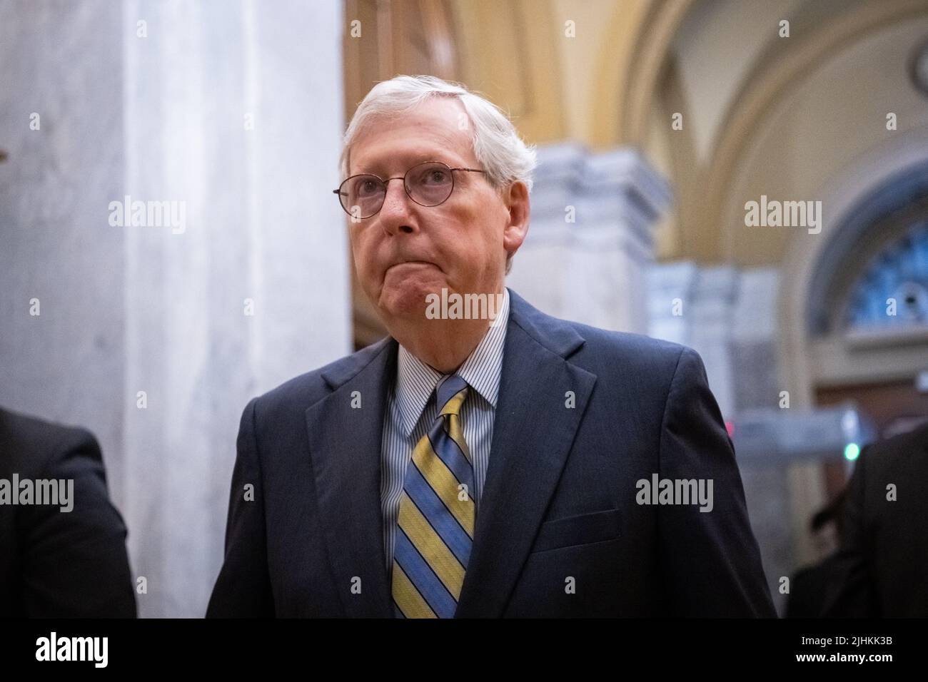 Senator Mitch McConnell (R-KY), the Senate Minority Leader, arrives at ...