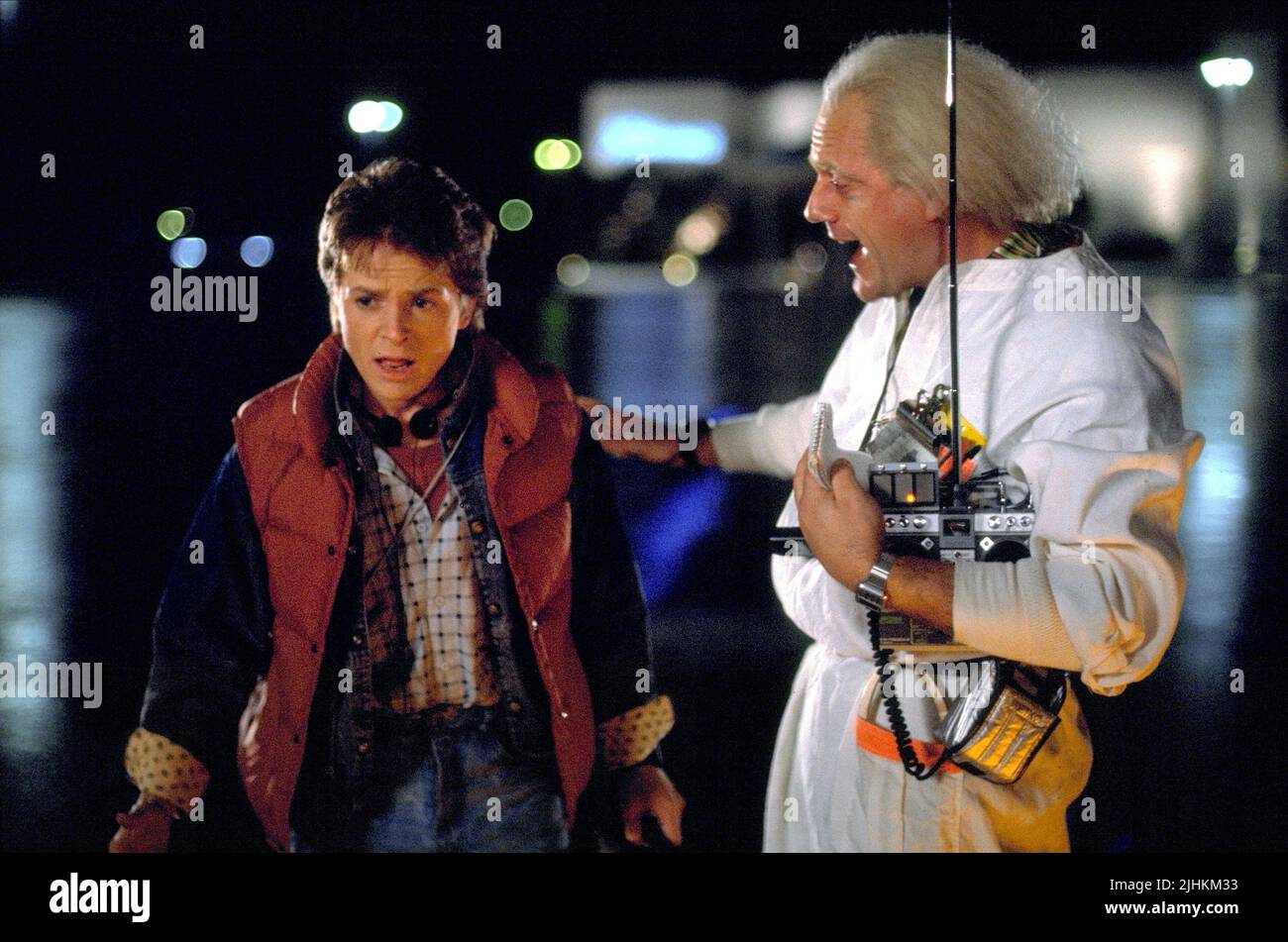 MICHAEL J. FOX, CHRISTOPHER LLOYD, BACK TO THE FUTURE, 1985 Stock Photo ...