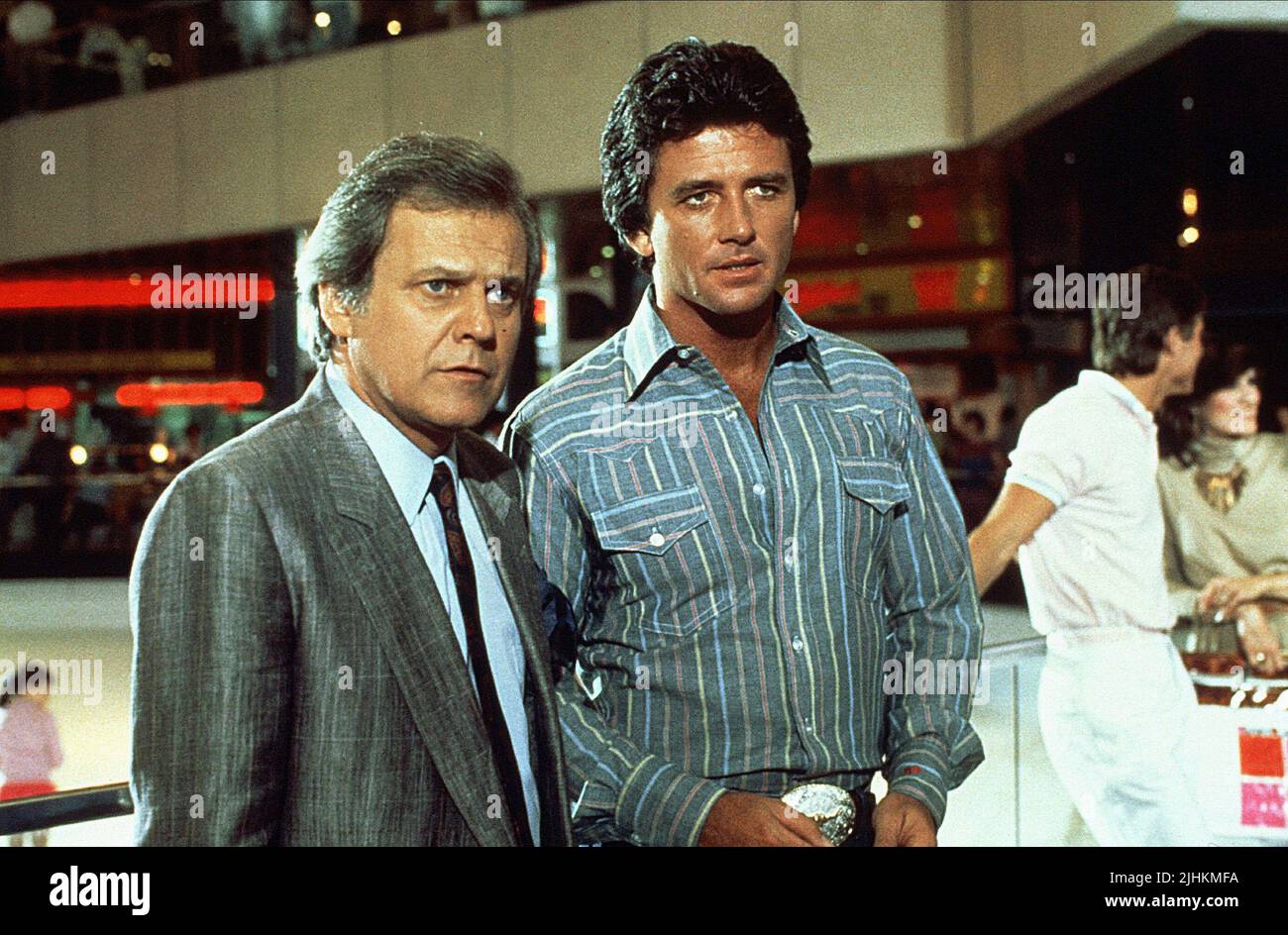 KEN KERCHEVAL, PATRICK DUFFY, DALLAS, 1986 Stock Photo - Alamy