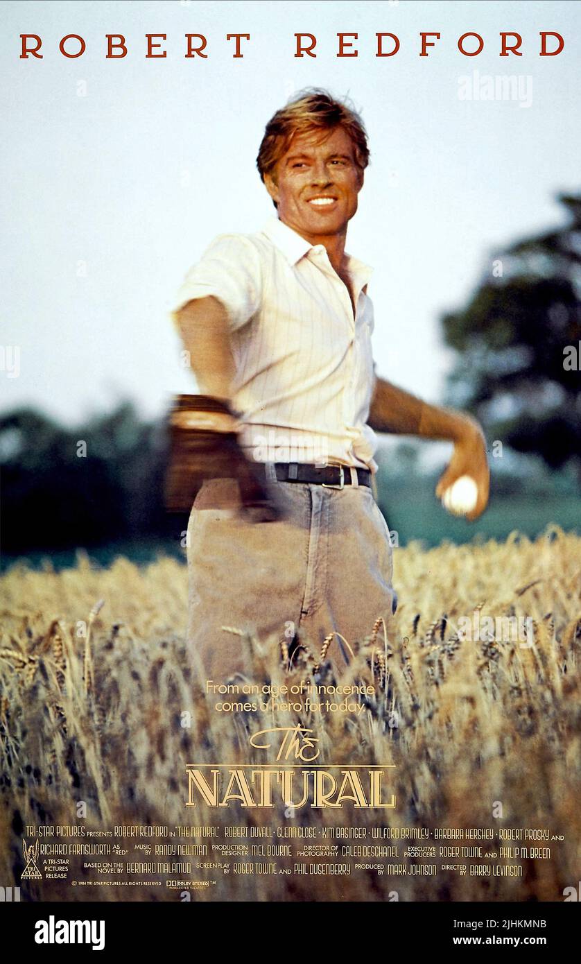 ROBERT REDFORD POSTER, THE NATURAL, 1984 Stock Photo - Alamy