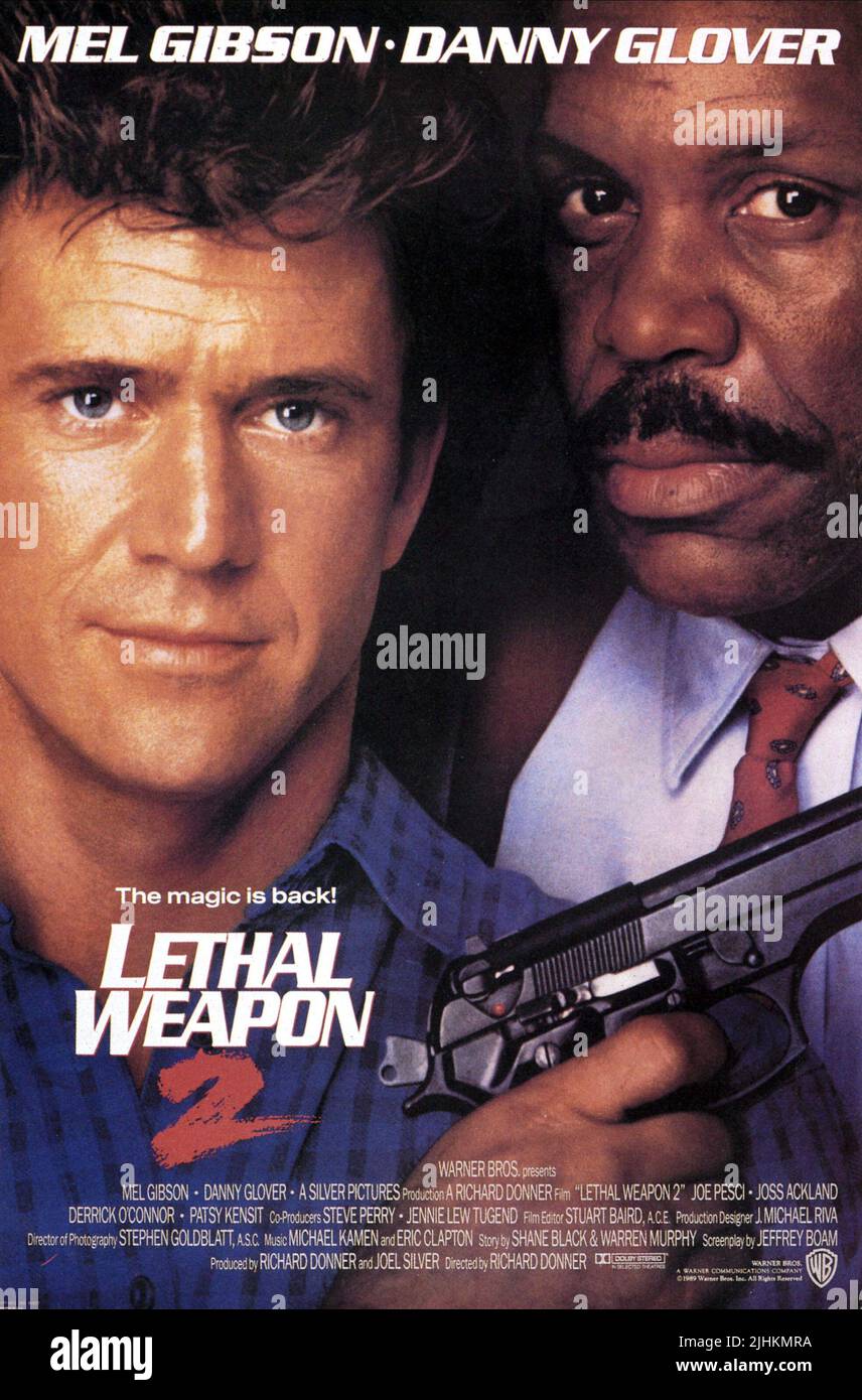 MEL GIBSON, DANNY GLOVER POSTER, LETHAL WEAPON 2, 1989 Stock Photo - Alamy