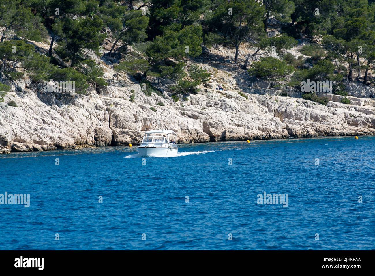 View on Calanque de Port Pin near Cassis, boat excursion to Calanques ...