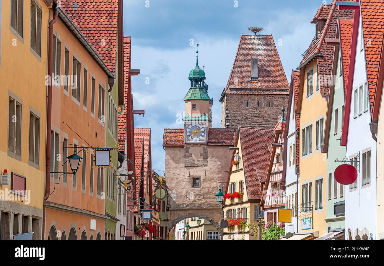 Scenery with Röderbogen town gate und Markusturm tower in the old town ...