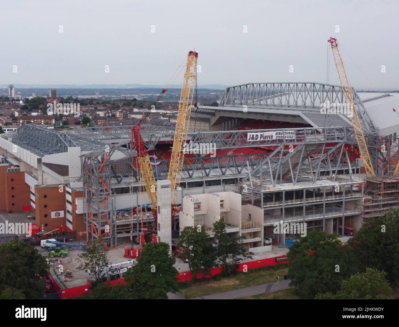 Anfield stand expansion Stock Photo - Alamy