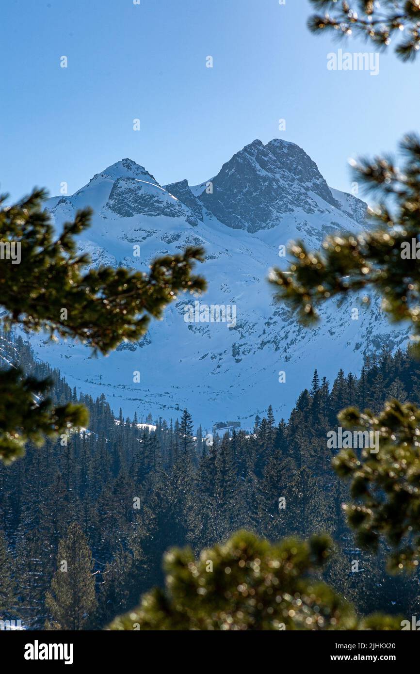 Winter scene, Maliovitza peak, Rila mountain, climbing area, Balkans ...