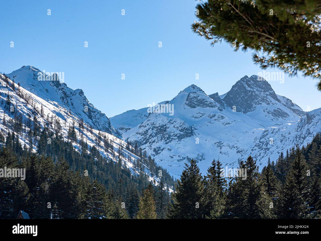 Winter scene, Maliovitza peak, Rila mountain, climbing area, Balkans ...