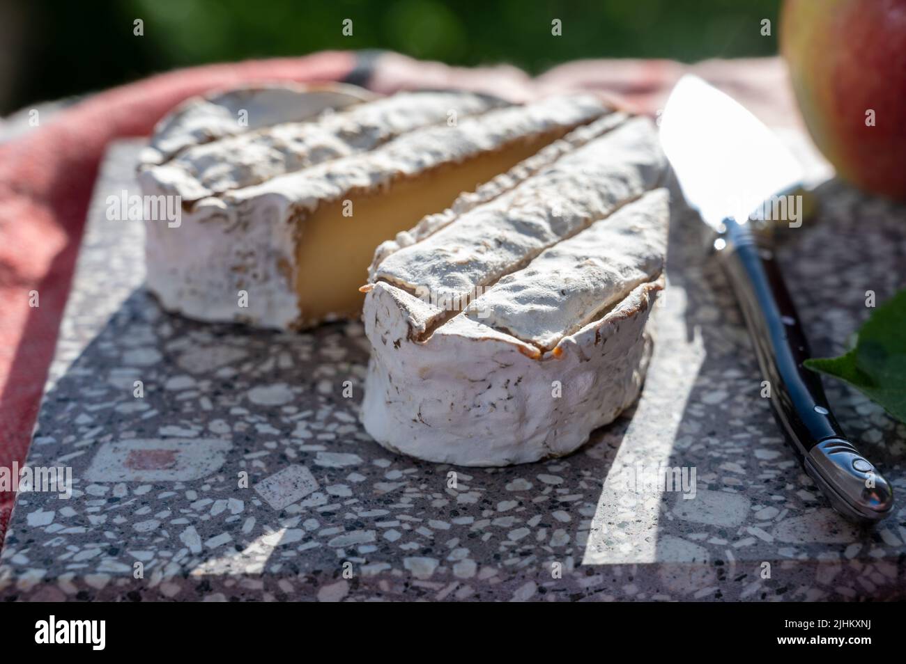 French heartshaped neufchatel cow cheese, close up, Neufchâtel-en-Bray ...