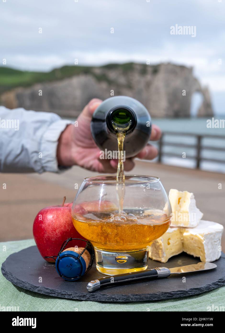 Tastes of Normandy - french cow cheese camembert and apple cider served ...