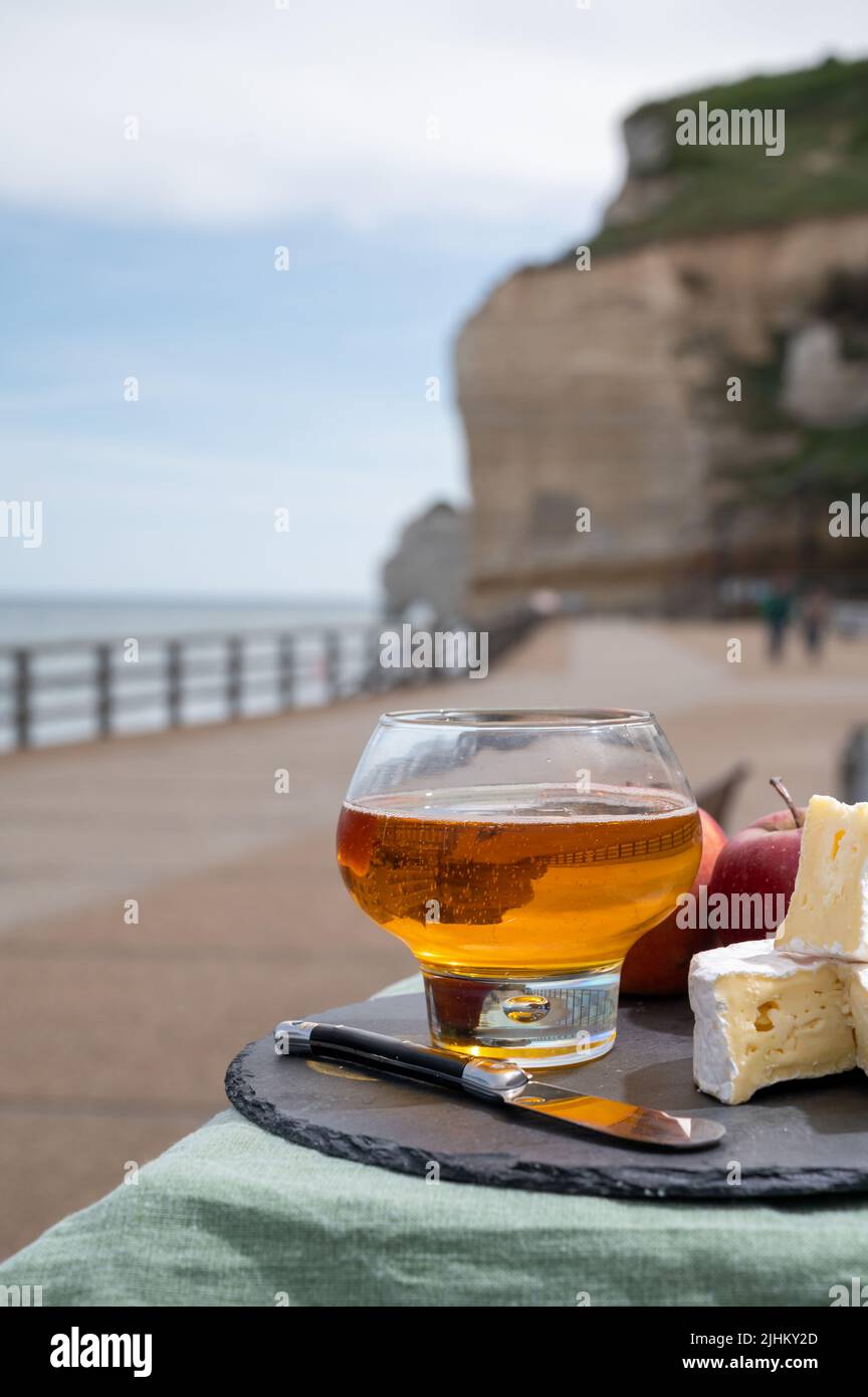 Tastes of Normandy - french cow cheese camembert and apple cider served ...