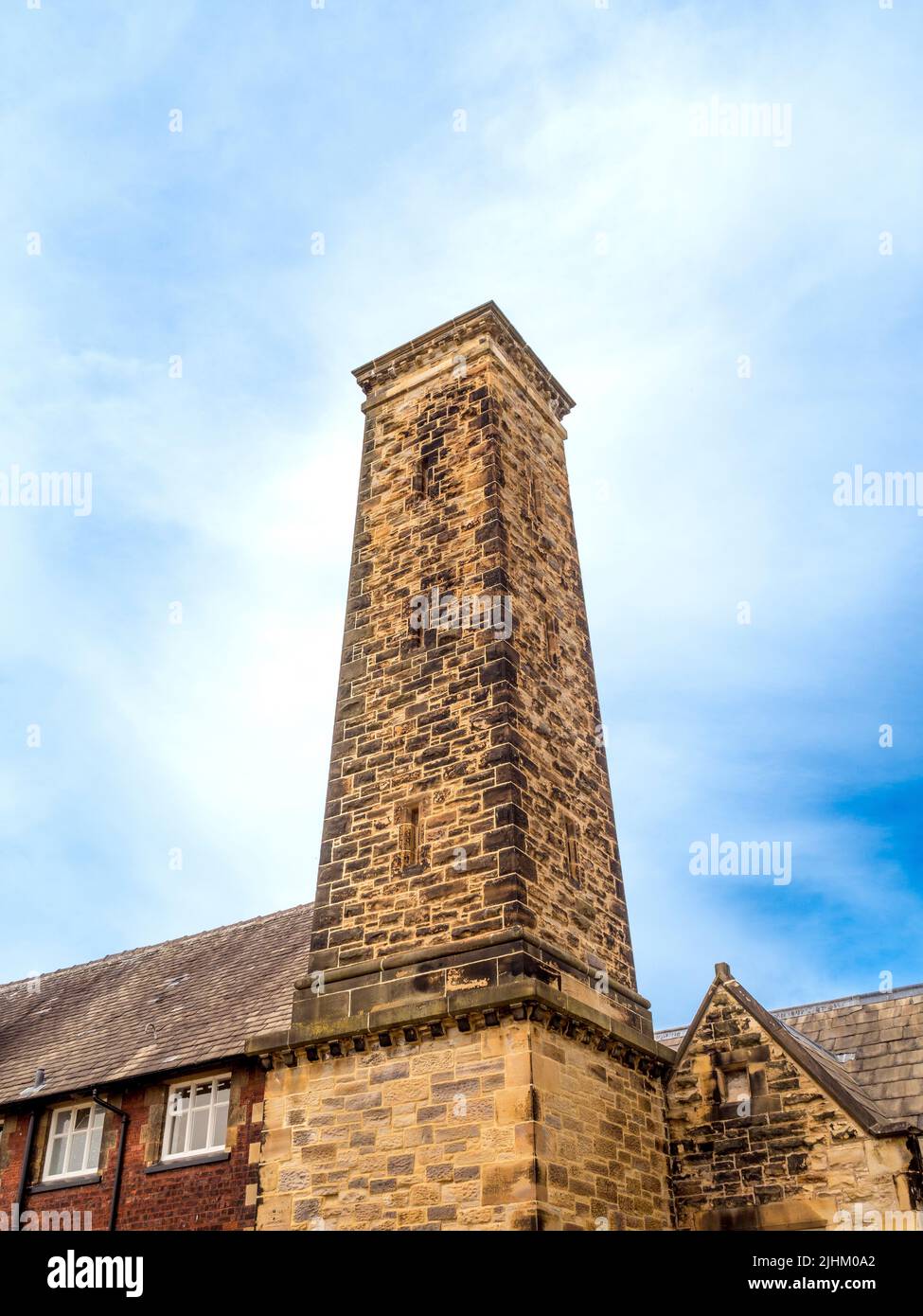 The old boiler house chimney and bothy at RHS Bridgewater, in Salford ...