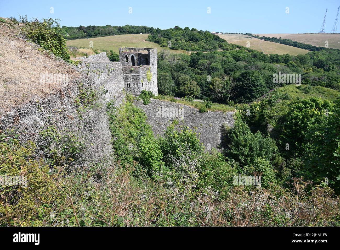 Views of the kent countryside from Dover castle in Kent Stock Photo - Alamy