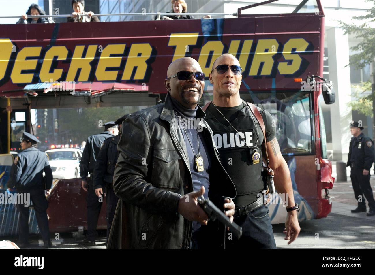 SAMUEL L. JACKSON, DWAYNE JOHNSON, THE OTHER GUYS, 2010 Stock Photo - Alamy