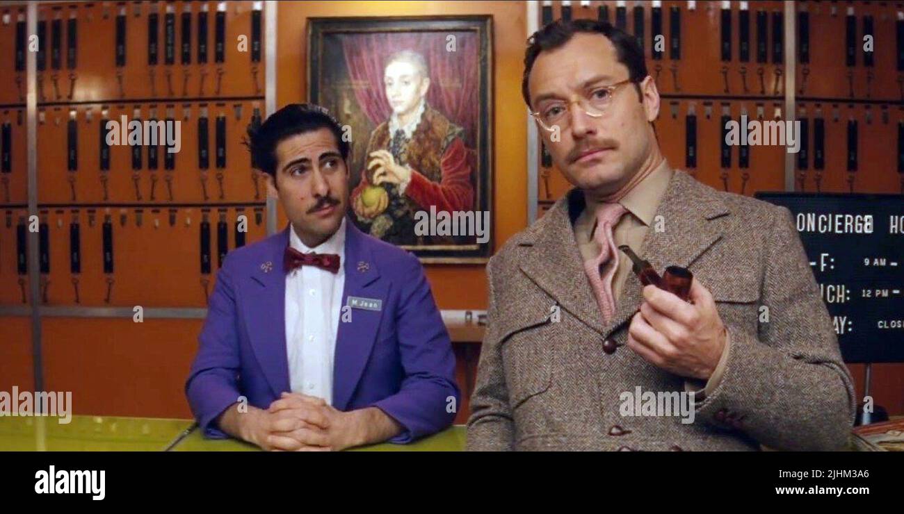 JASON SCHWARTZMAN, JUDE LAW, THE GRAND BUDAPEST HOTEL, 2014 Stock Photo ...