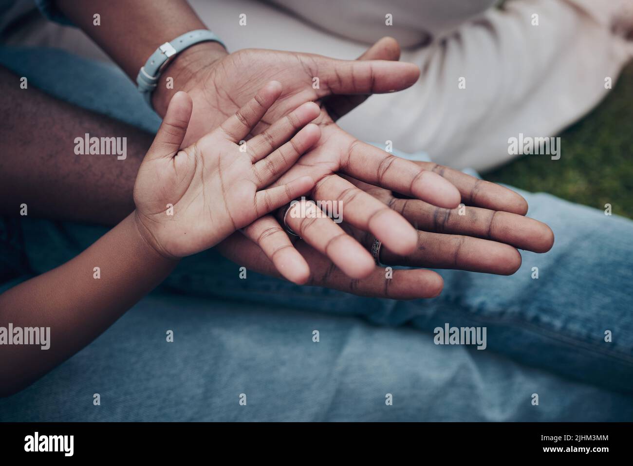 Love you to infinity and beyond. a family stacking hands with their dog ...